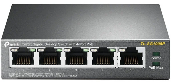 TP-Link 5-Port-10/100/1000Mbit/s-Desktop-Switch mit 4 PoE-Ports ...