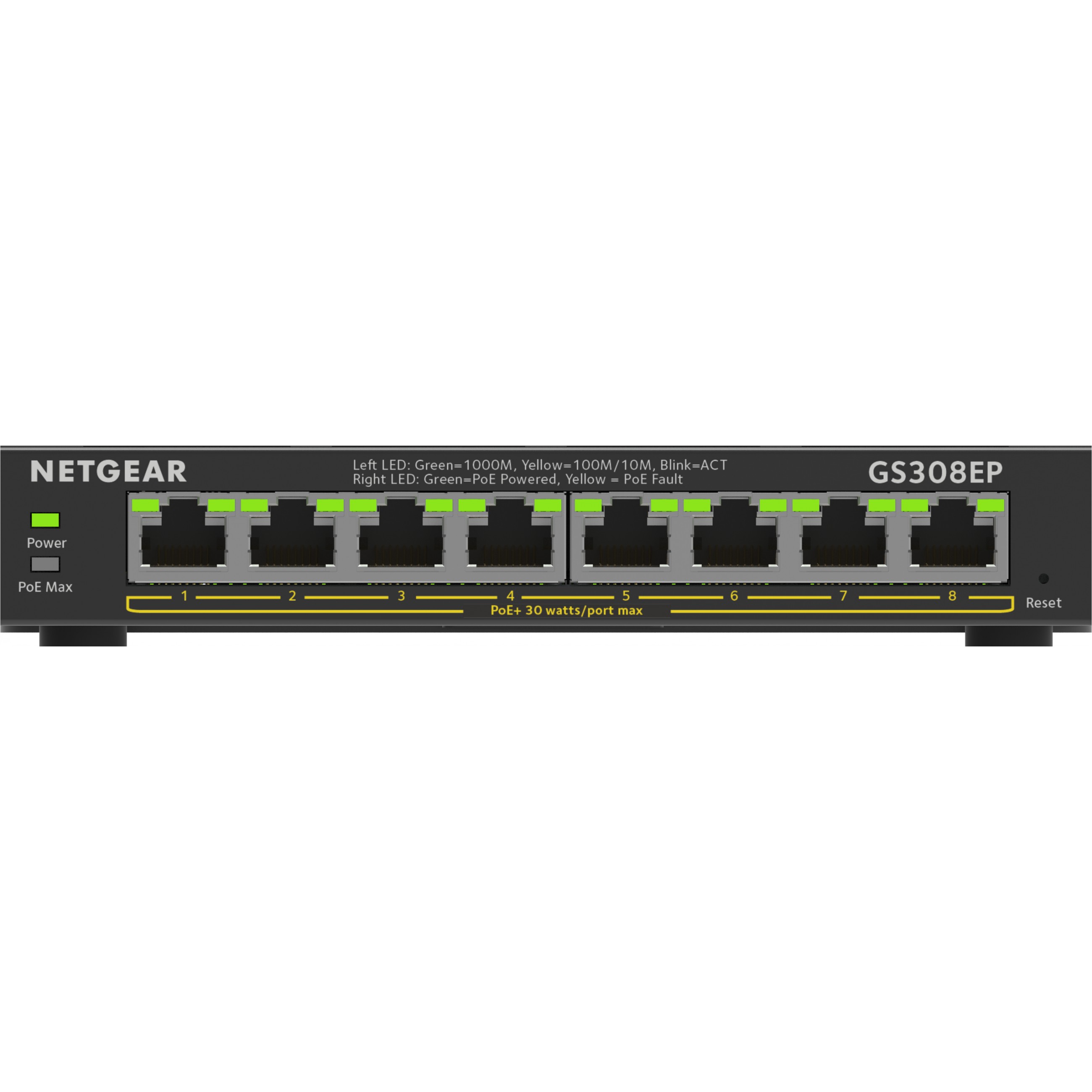 Netgear GS308EP-100PES8-Port PoE + Smart Managed Plus Switch | Netzwerk ...
